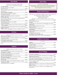 Menu – Stella A’s Bar & Grill